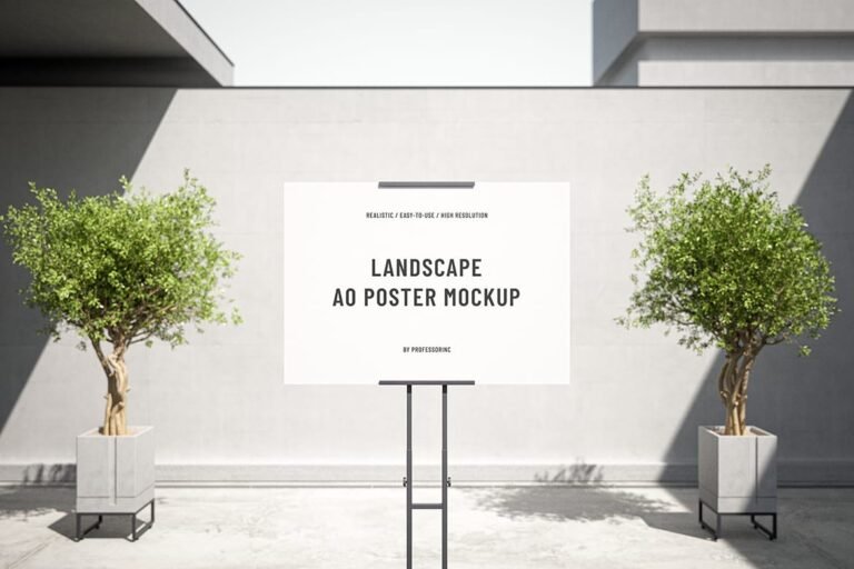 Landscape A0 Poster Mockup - professorinc mockups