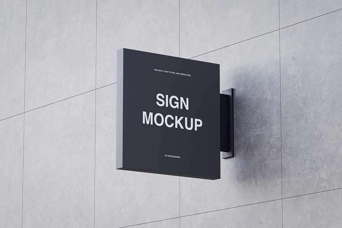 Square Shop Sign Mockup - professorinc mockups